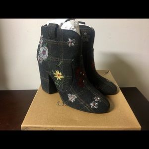 Shoes | Indigo Rd Plaid Floral Booties | Poshmark